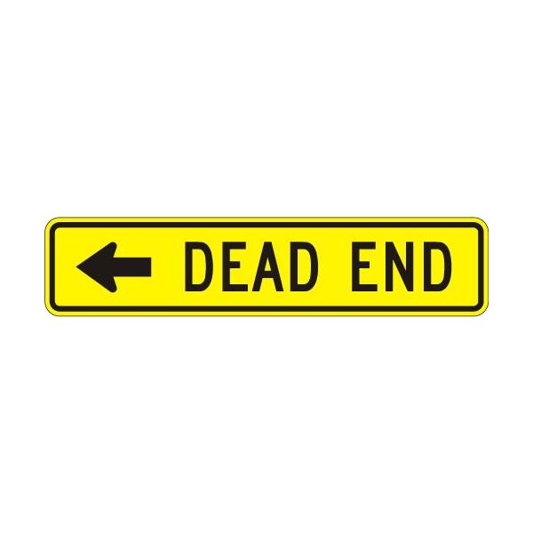 Dead End Left (plaque) - W14-1AL Warning Sign | Streetsigns.com