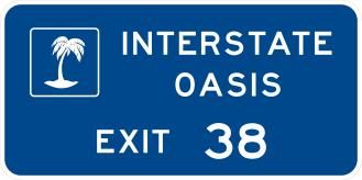 Interstate Oasis Exit Sign - D5-12 | Streetsigns.com
