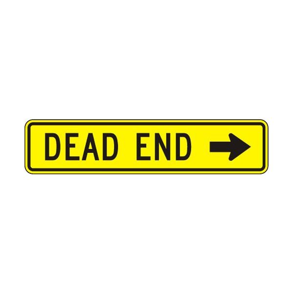 Dead End Right (Plaque) Warning Sign - W14-1AR | Streetsigns.com