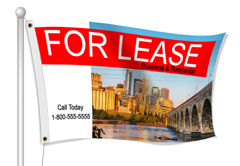 Custom For Lease Fabric Flags - Order Today | Banners.com