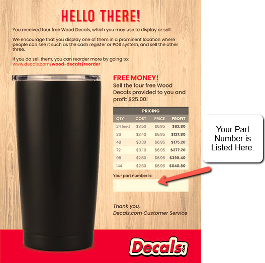 Wood Decals - Reorder Your Wood Decals | Decals.com