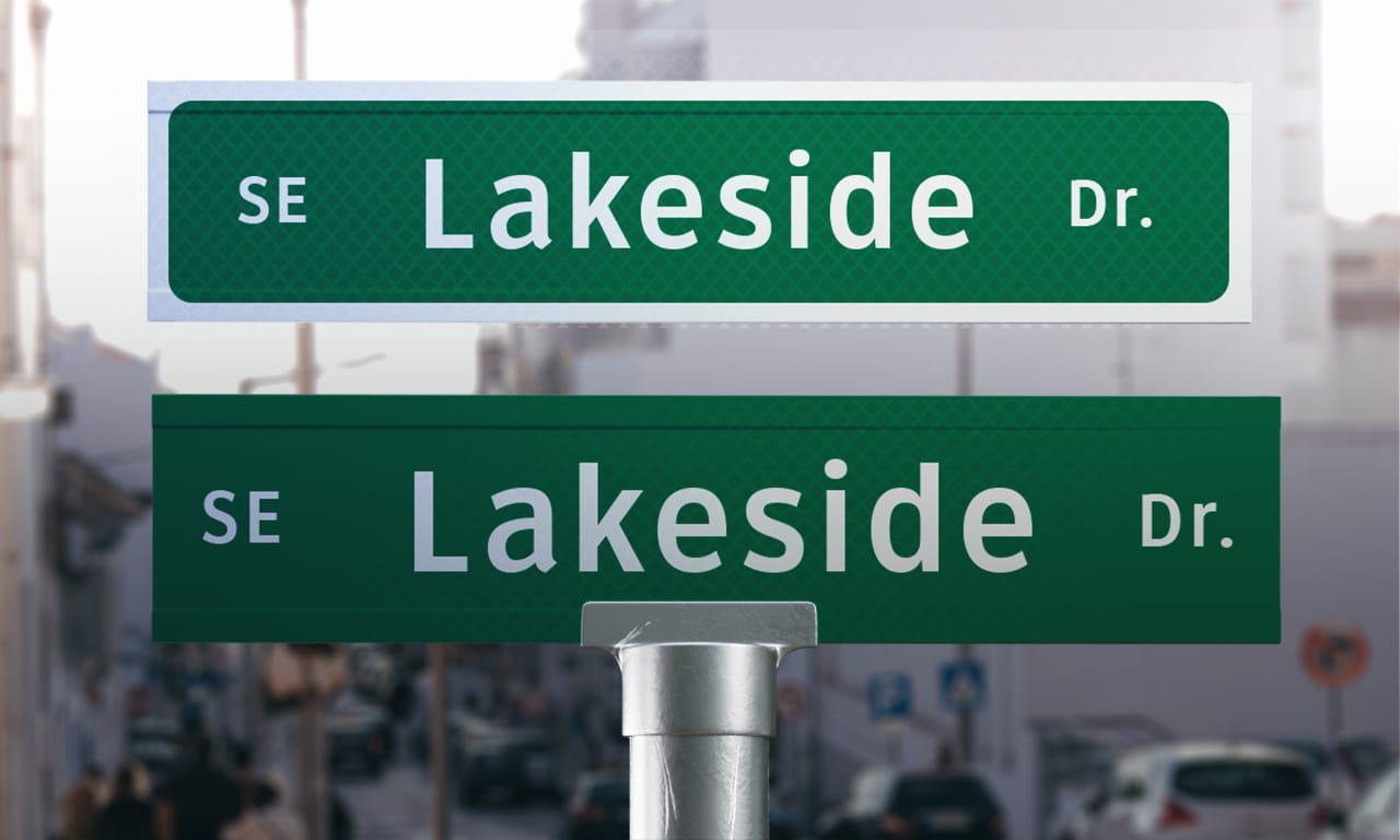 Extruded Sign with Optional Prefix and Suffix | Streetsigns.com