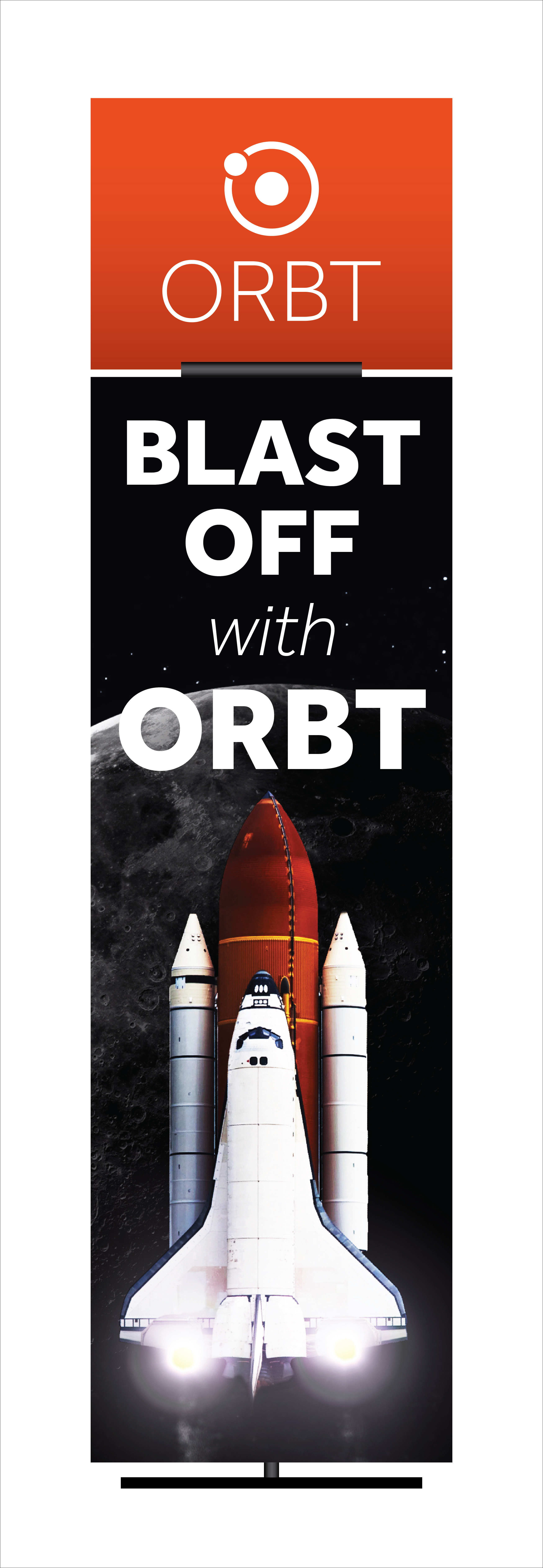 Vertical Banner Stand with Sign Topper